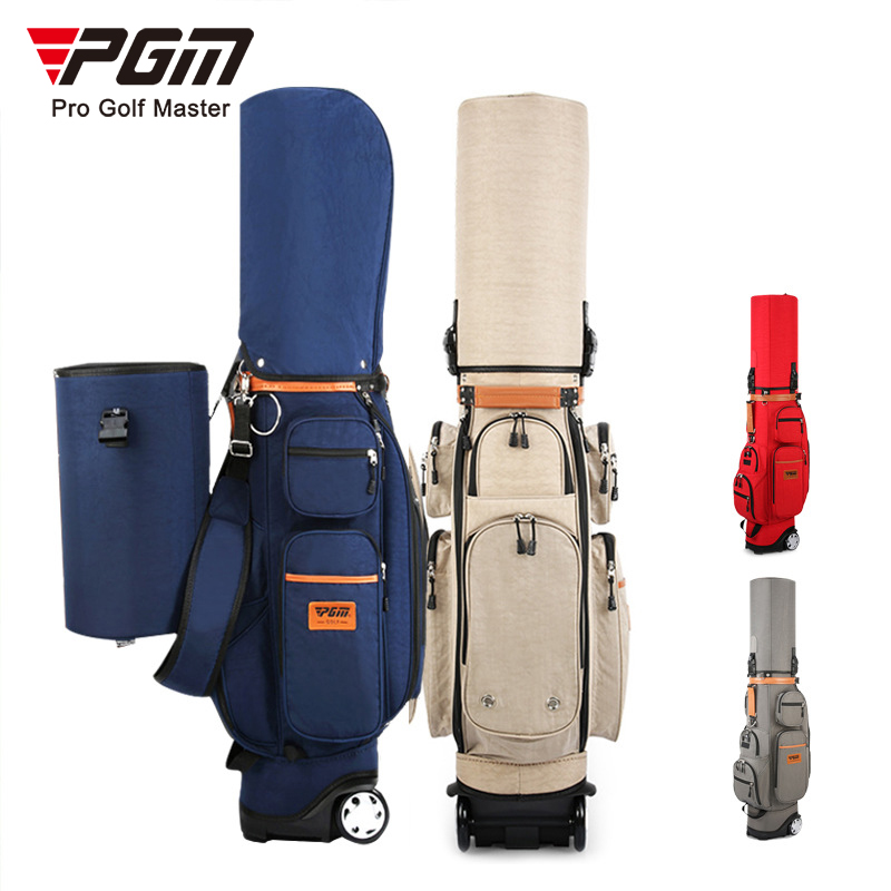 PGM-男士PU防水拖轮球包Travel PU Golf Bag